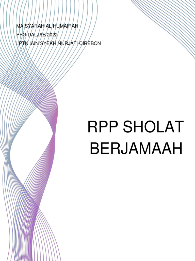 RPP Sholat Berjamaah: Maisyarah Al Humairah PPG Daljab 2022 LPTK Iain Syekh Nurjati Cirebon | PDF