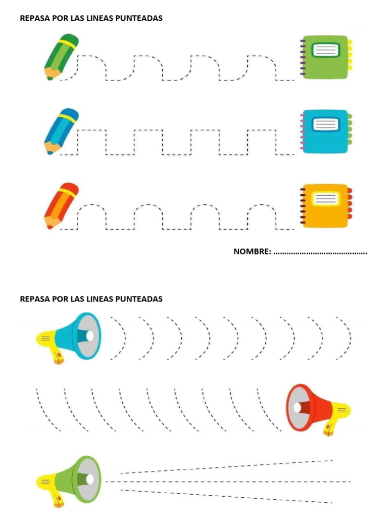 Repasa Por Las Lineas Punteadas | PDF