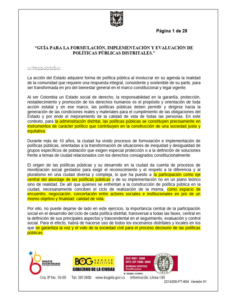 Complemento de La Guia de Implementacion Politicas Publicas | PDF | Evaluación | Planificación
