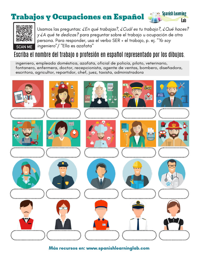 Jobs and Occupations in Spanish PDF With Answers | PDF