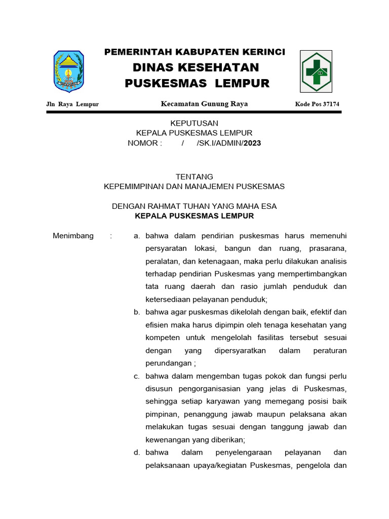 SK Kegiatan KMP | PDF