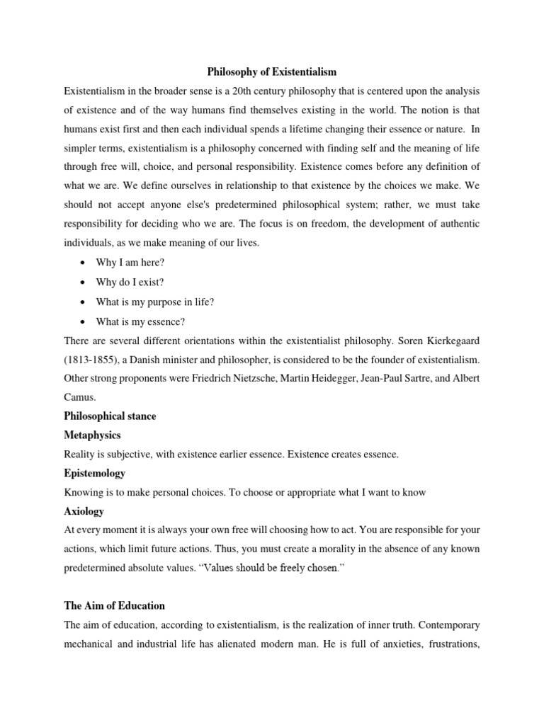 Existentialism | PDF | Existentialism | Philosophical Theories
