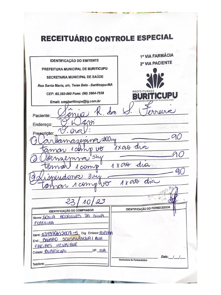 Receituário Controle Especial-2 | PDF