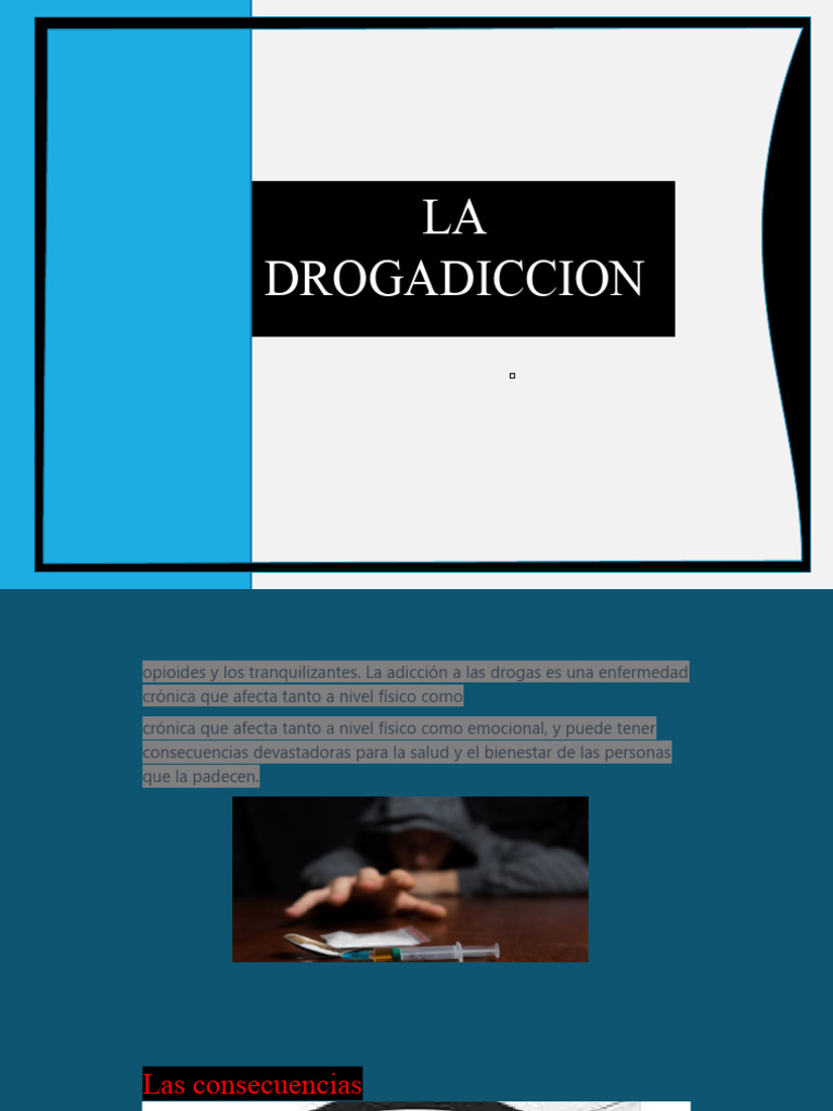 LA DROGADICCIÓN | PDF | La dependencia de sustancias | Enfermedades y trastornos