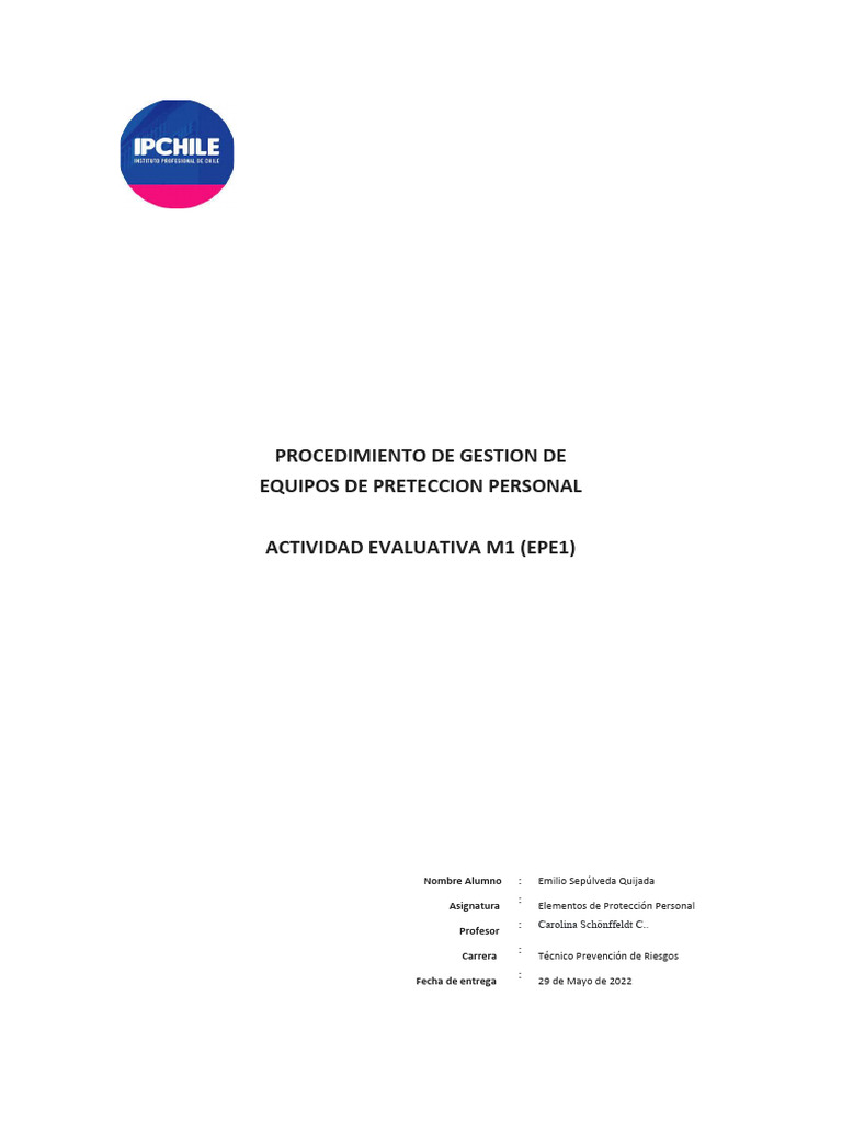 Actividad Evaluativa M1 (EPE 1) | PDF