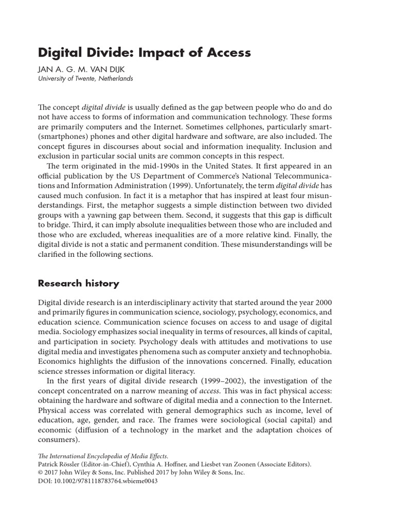 Digital Divide Impact Access | PDF