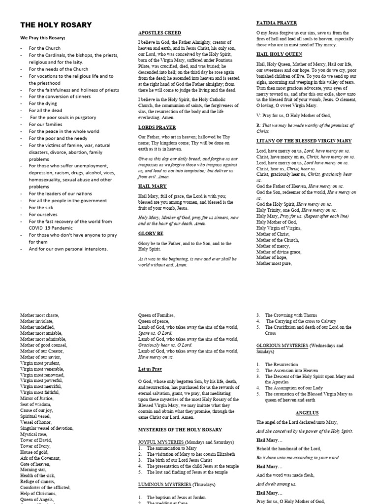 Holy Rosary Prayer Guide | PDF