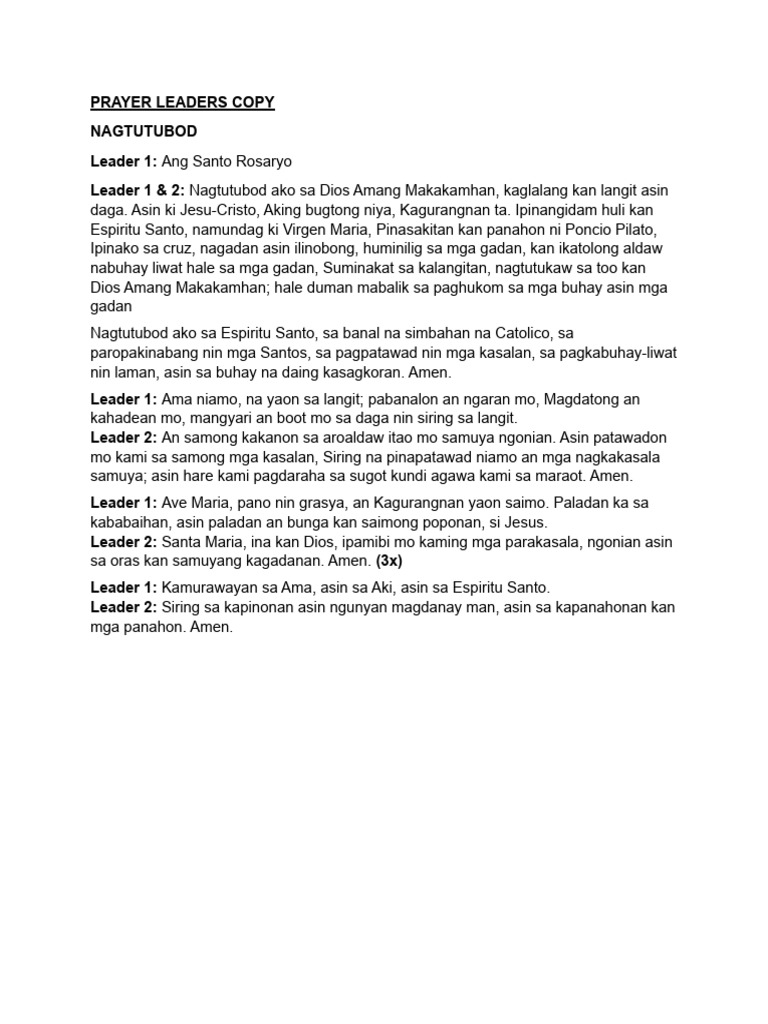 Prayer Leaders | PDF