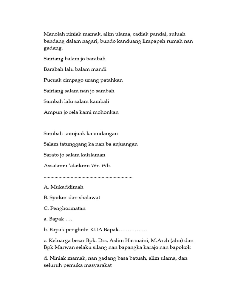 Skrip MC Resepsi Pernikahan | PDF