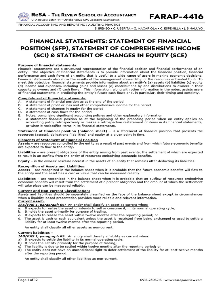 FARAP-4416 (Financial Statements - SFP, SCI - SCE) | PDF