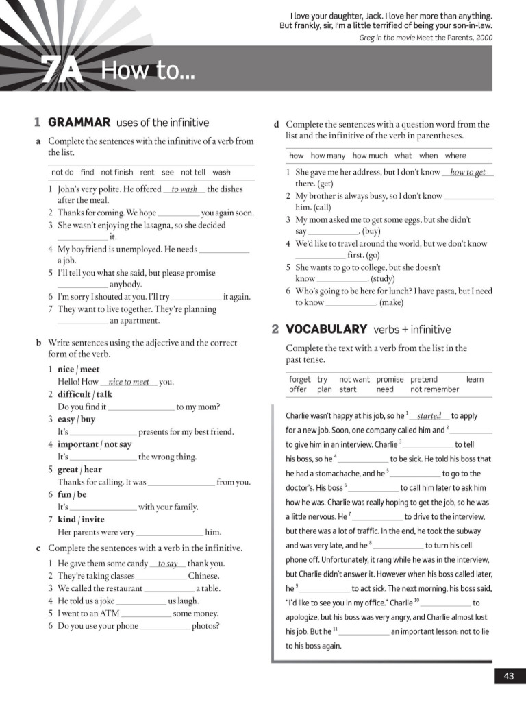 Workbook Unit 7 | PDF