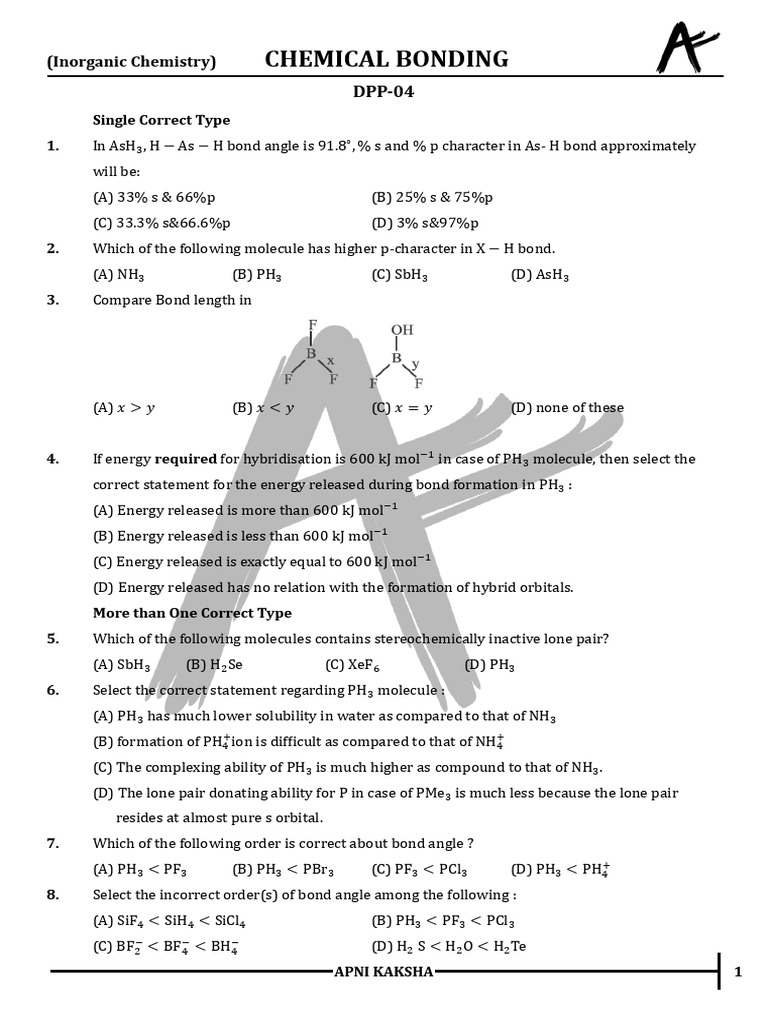 DPP - 04 - Chemical Bonding | PDF