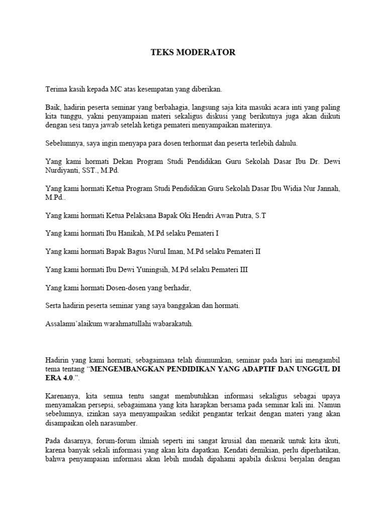 TEKS MODERATOR Fix | PDF