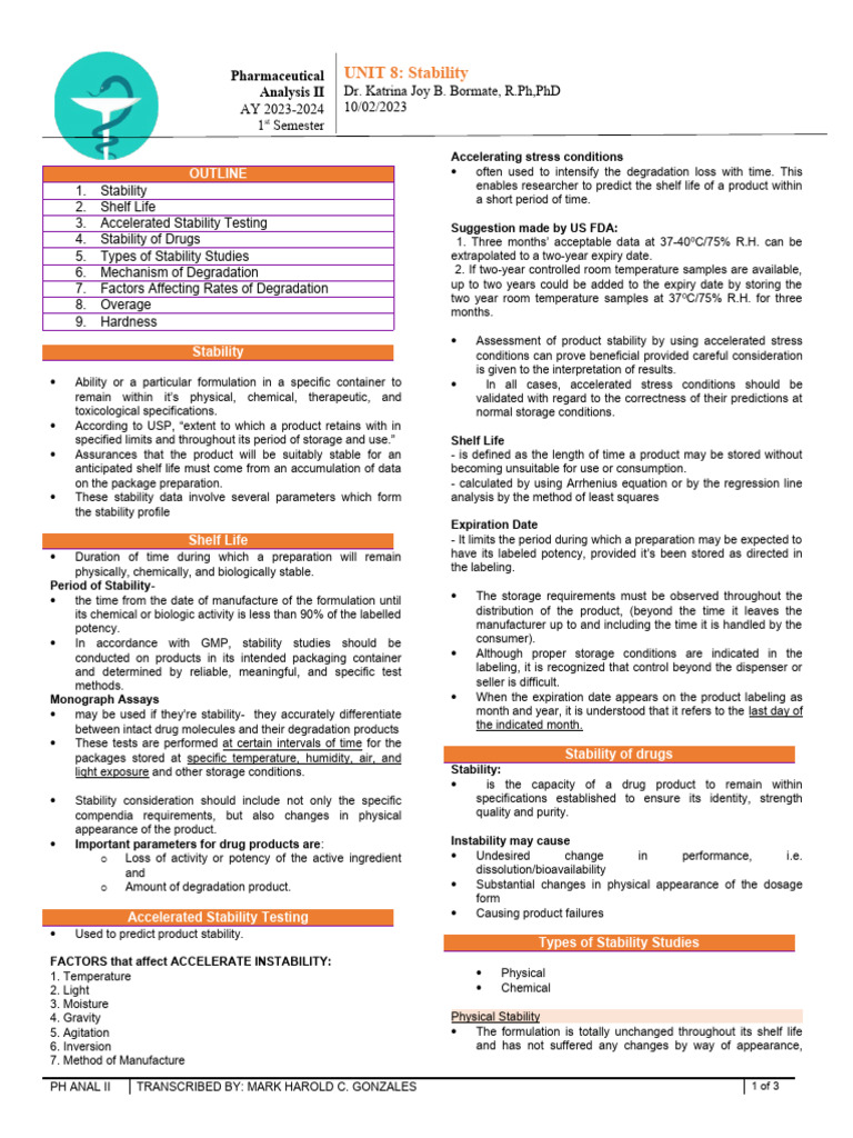 Unit 8-Stability | PDF