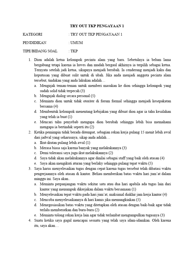 Try Out TKP Pengayaan | PDF