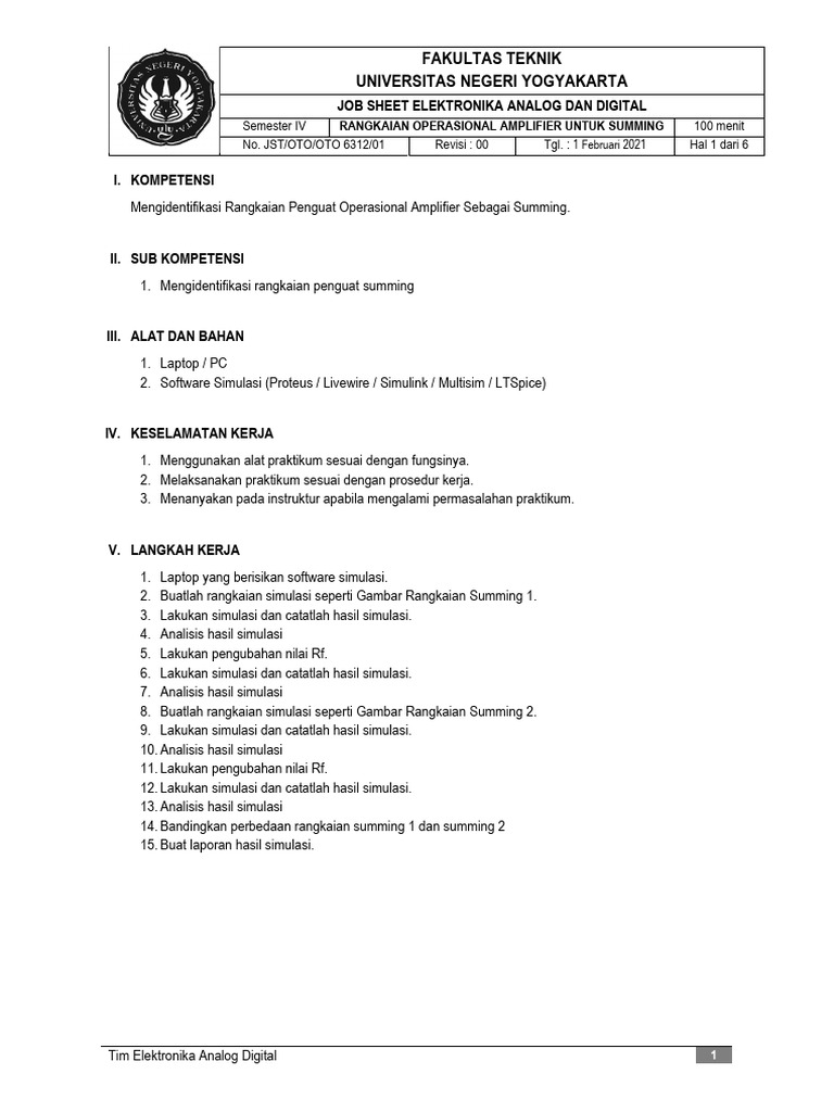 Jobsheet Pratikum Ead p03 | PDF | Teknologi & Rekayasa