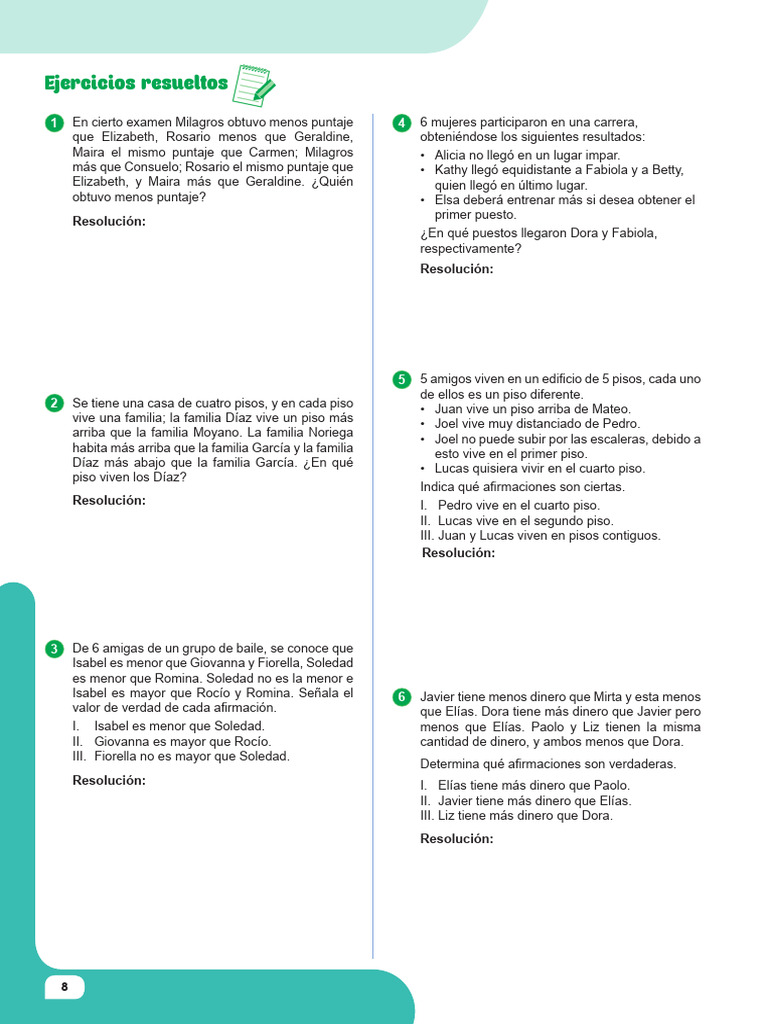 01 Problemas Resueltos 2do Sec | PDF