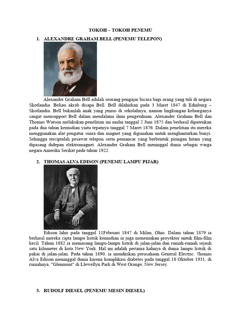 Tokoh Tokoh Penemu | PDF