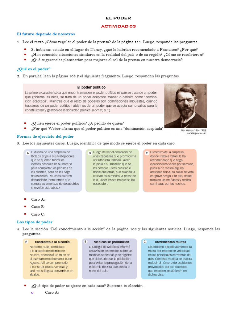El Poder 3 - Actividad 03 | PDF