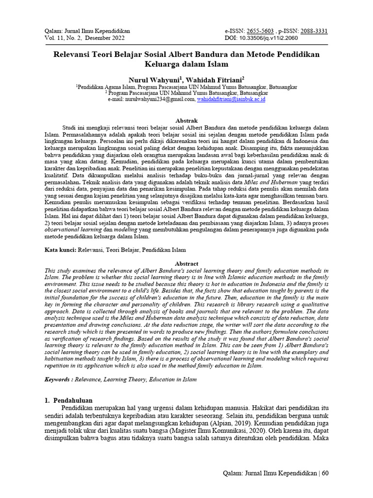 Relevansi Teori Belajar Sosial Albert Bandura Dan Metode Pendidikan ...