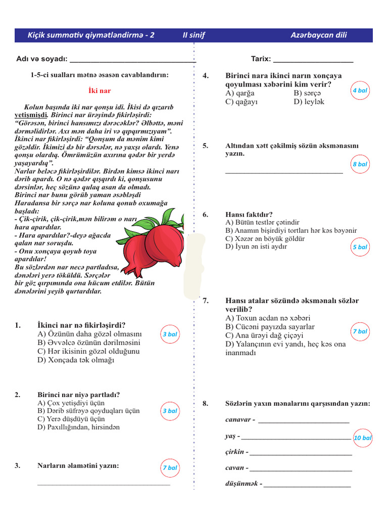Azerbaycan Dili KSQ 2 - 2ci Sinif | PDF