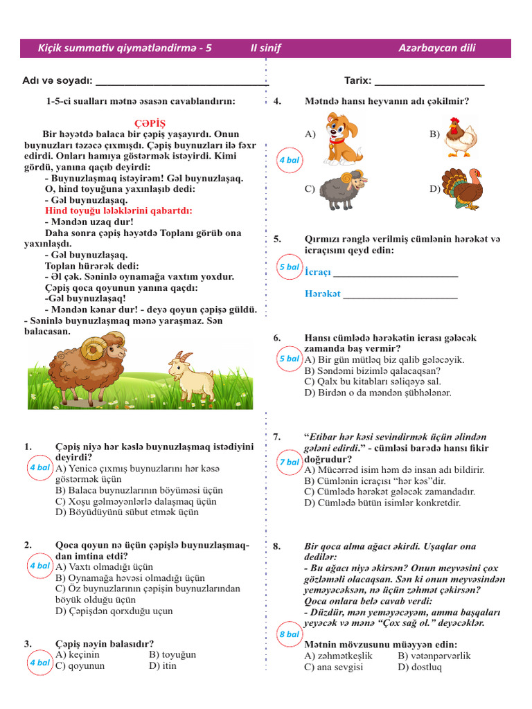 Azerbaycan Dili KSQ 5 - 2ci Sinif | PDF