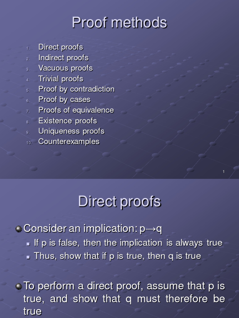 Unit-1 Methods of Proof | PDF | Teaching Methods & Materials Unit-1 Methods of Proof | PDF | Teaching Methods & Materials