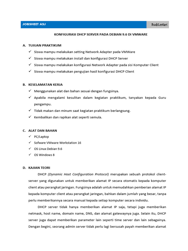 Jobsheet DHCP Server | PDF | Komputer