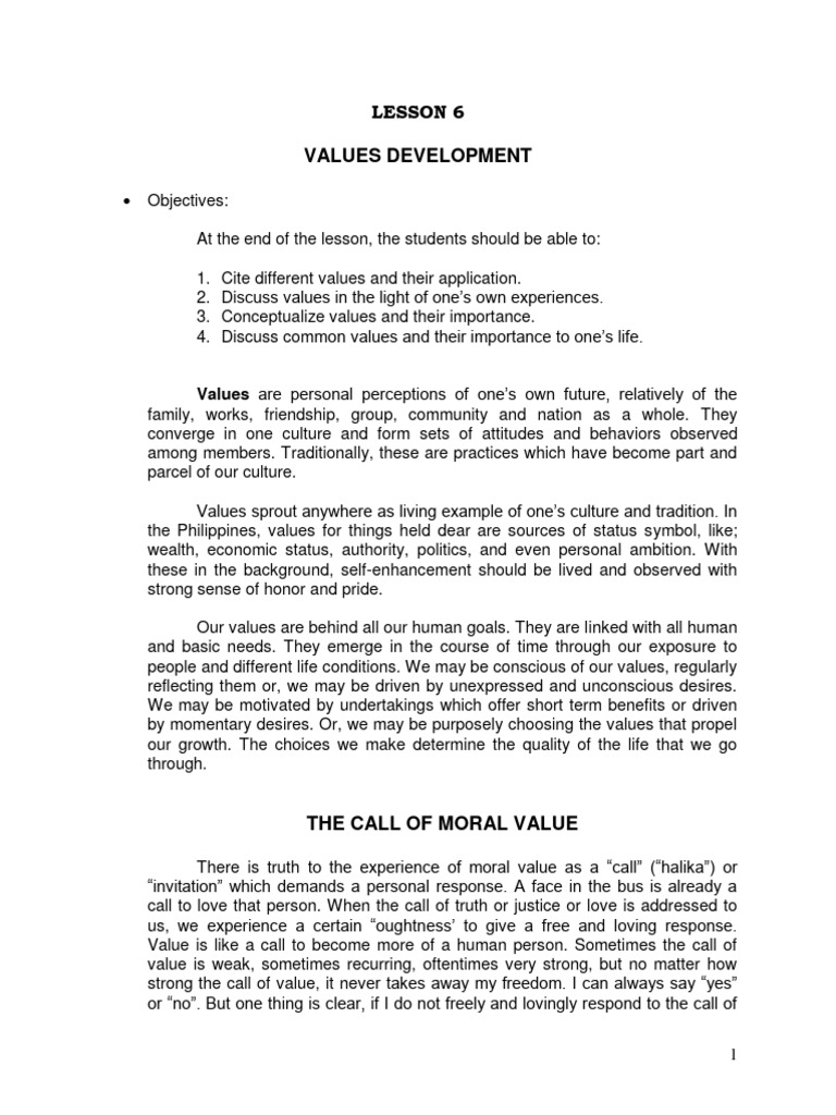Values Development | PDF