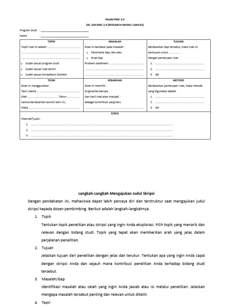 DR Gin Model RMC 2.0 | PDF | Karier & Perkembangan