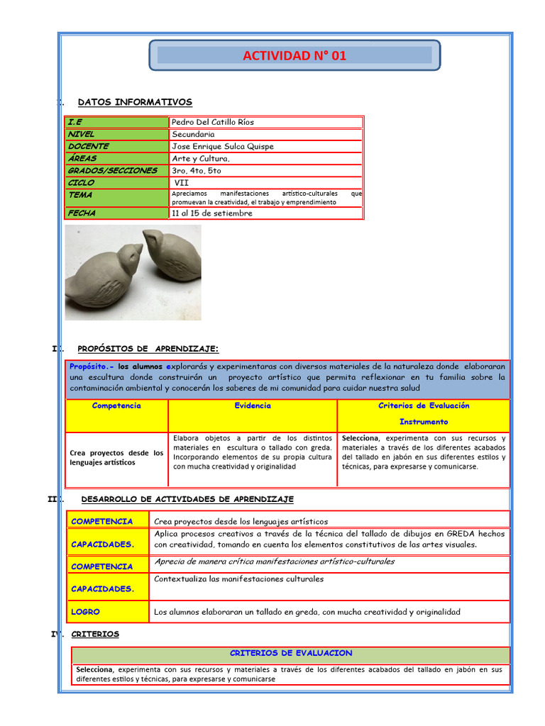 Actividad 01 Elaboramos Objetos A Partir de Los Distintos Materiales | PDF