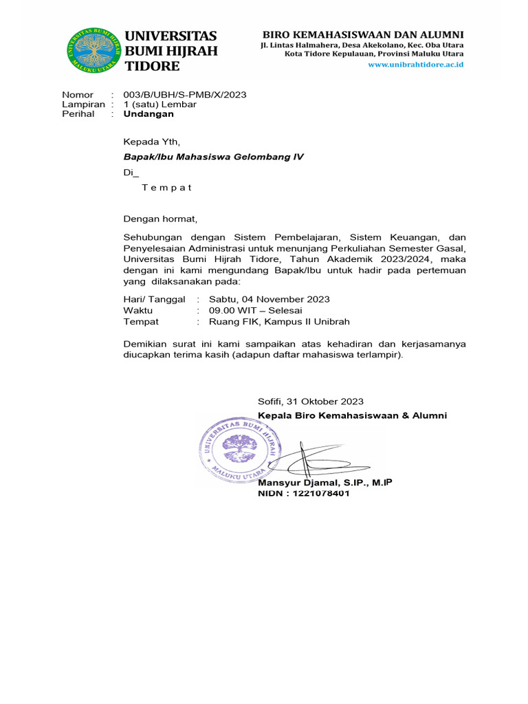 Surat Undangan | PDF