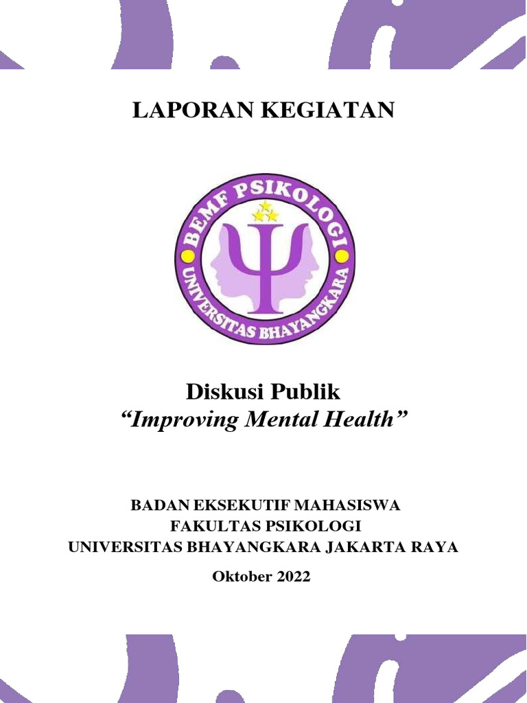 Diskusi Publik Improving Mental Health LPJ Fix | PDF