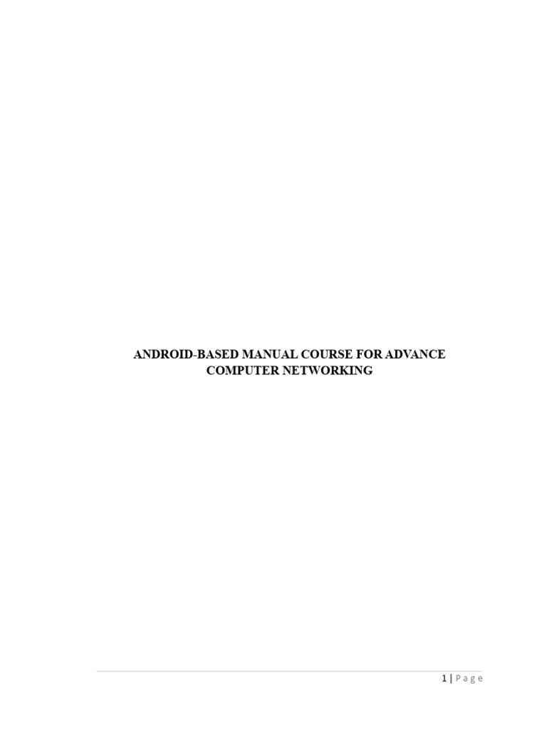 Android-Based Manual Course For Advance Computer Networking | PDF
