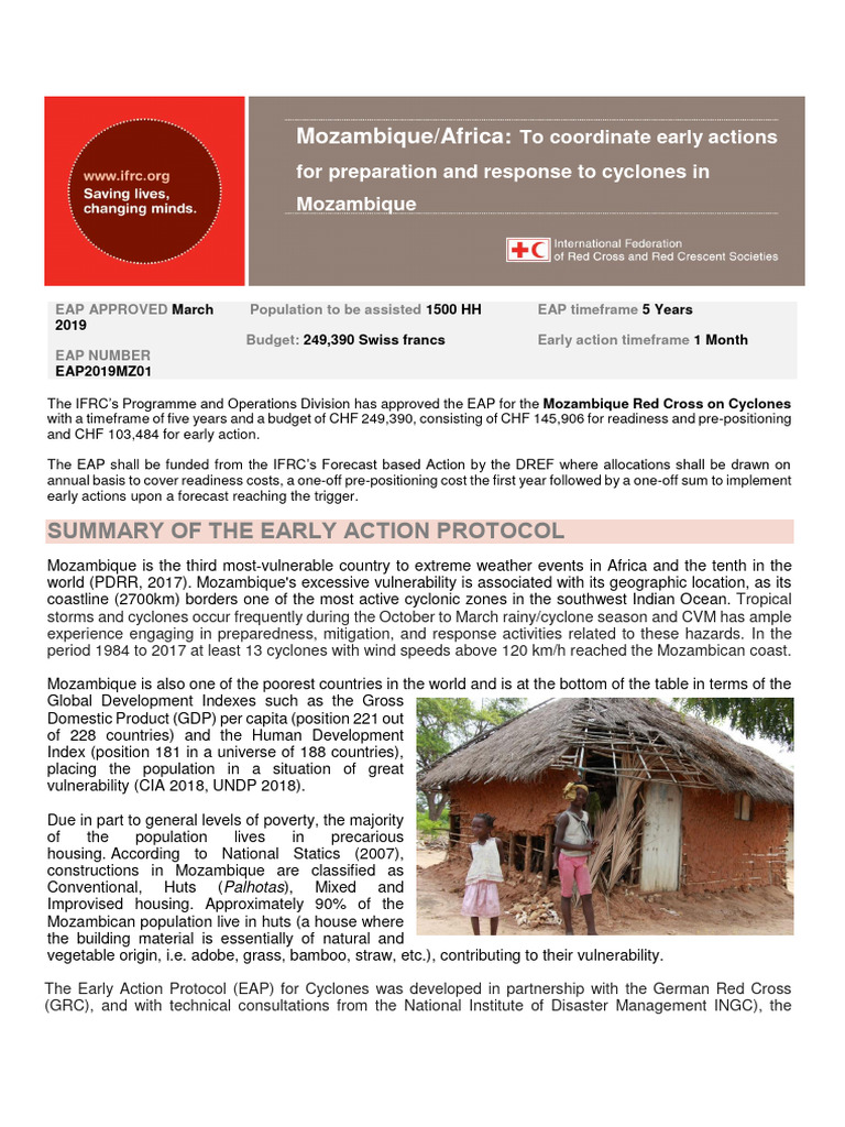 Mozambique Cyclone Early Action Protocol | PDF