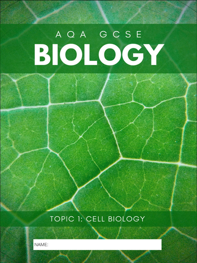 AQA GCSE Biology Topic 1 Cell Biology Revision Workbook | PDF | Science ...
