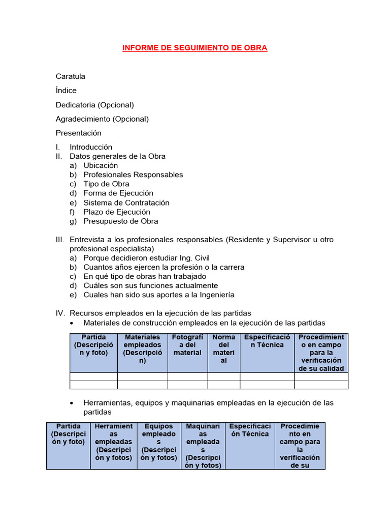 Estructura Del Informe | PDF