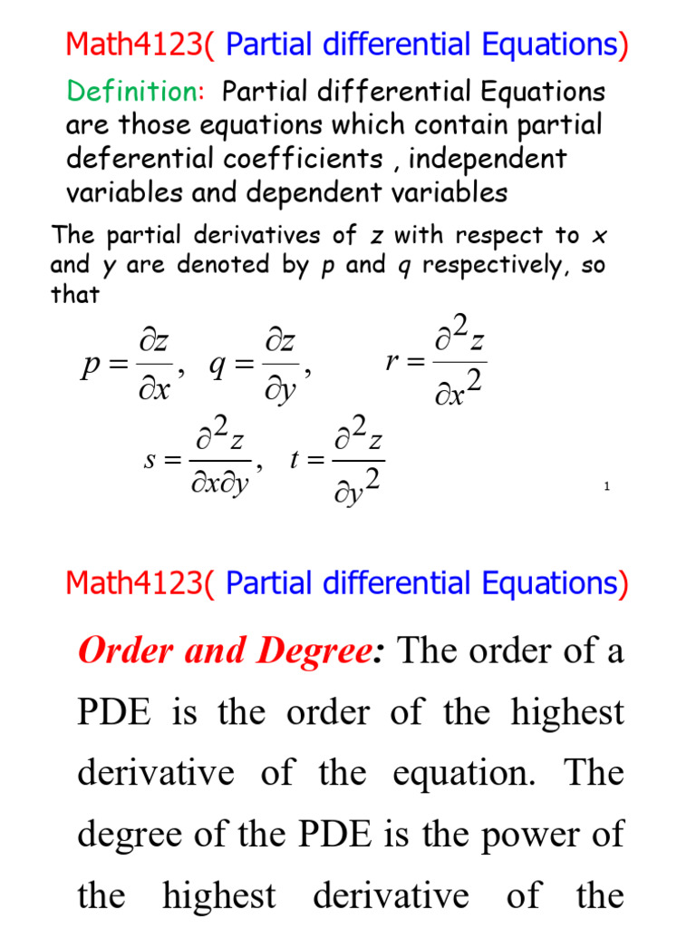 Math 4123 Lecture PDE | PDF