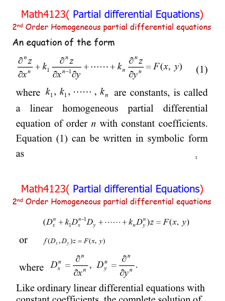 Math 4123 - Lecture - 2nd Order PDE | PDF
