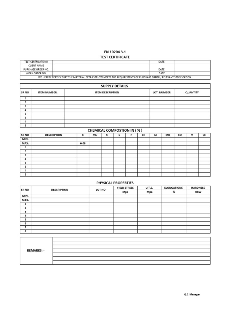TC Format in Excel... 0 | PDF