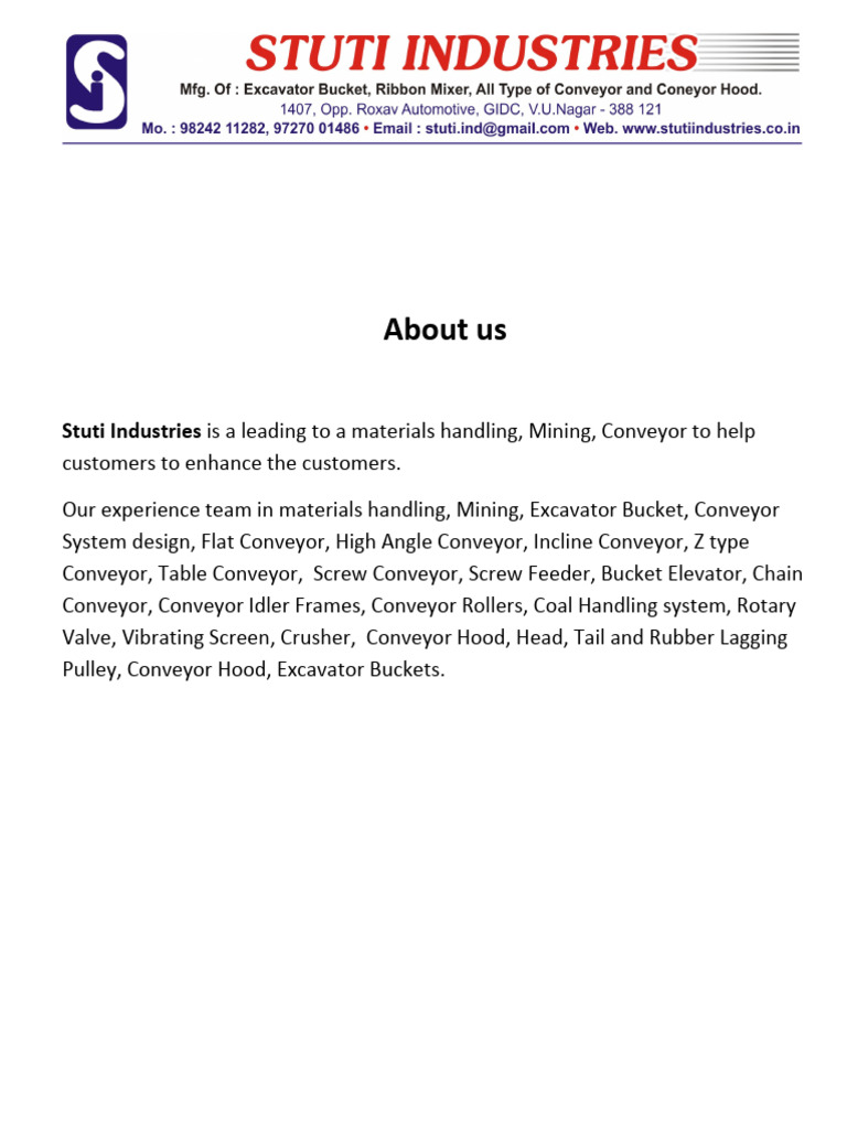 Stuti Industries Profile | PDF
