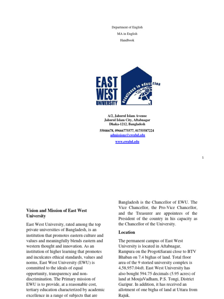 MA in English Handbook | PDF