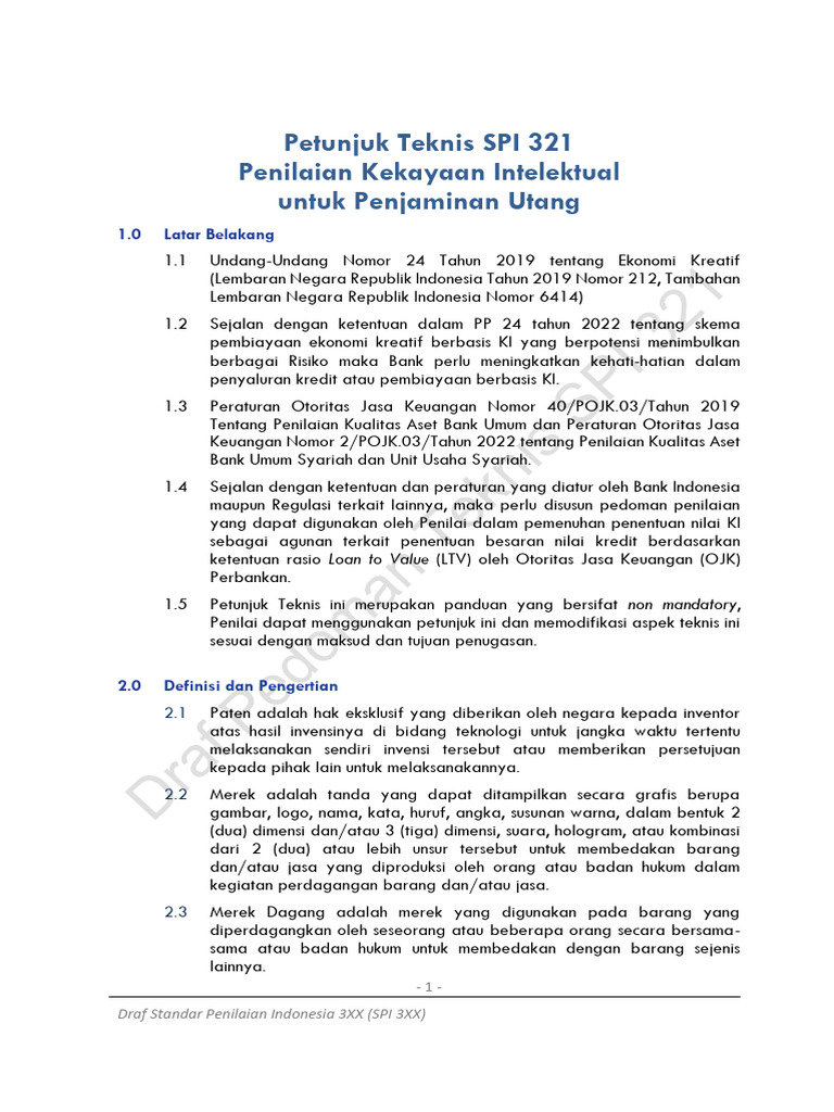 Draft SPI HAKI - 17 Oktober 2023 - Format SPI, Lampiran - Pedoman Penilaian Clean | PDF