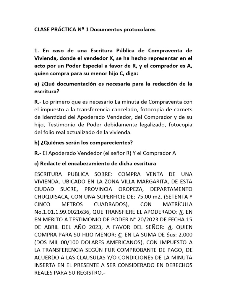 CLASE PRÁCTICA #1 Documentos Protocolares | PDF