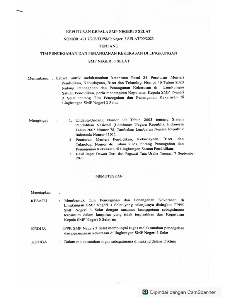 Contoh SK TPPK | PDF