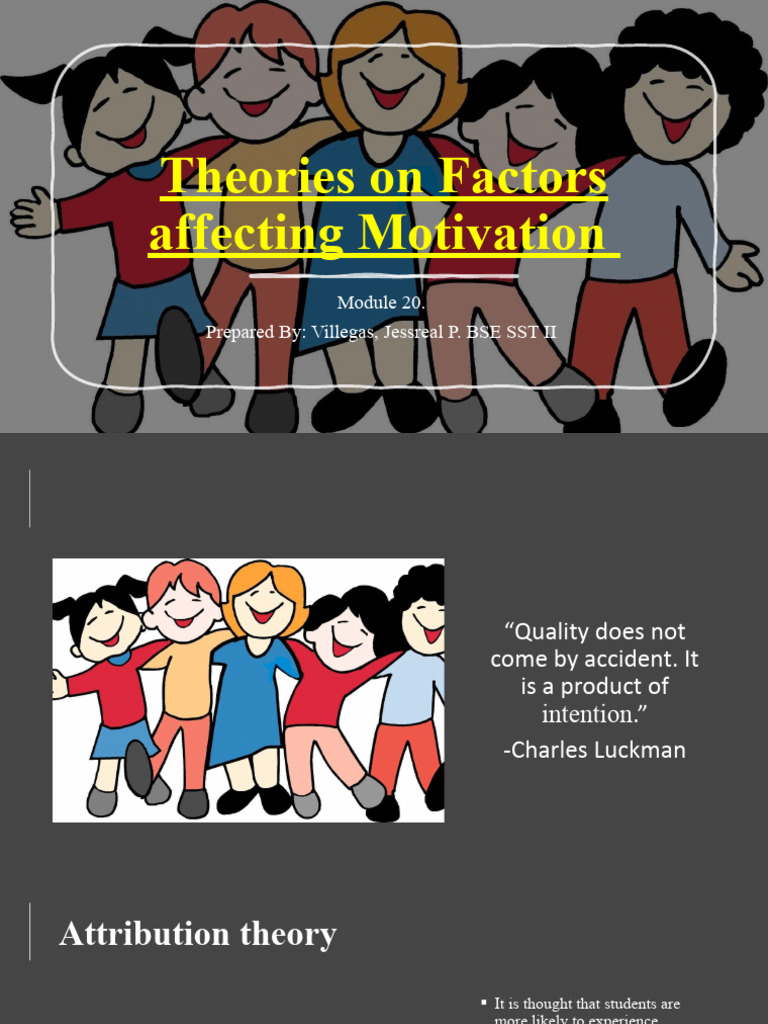 Theories On Factors Affecting Motivation PCK 101 | PDF