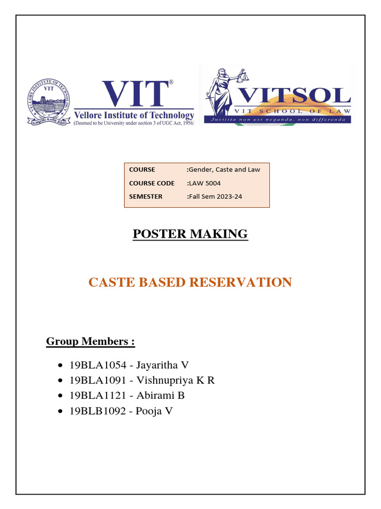 Caste-Based Reservation Poster Project | PDF | Politics