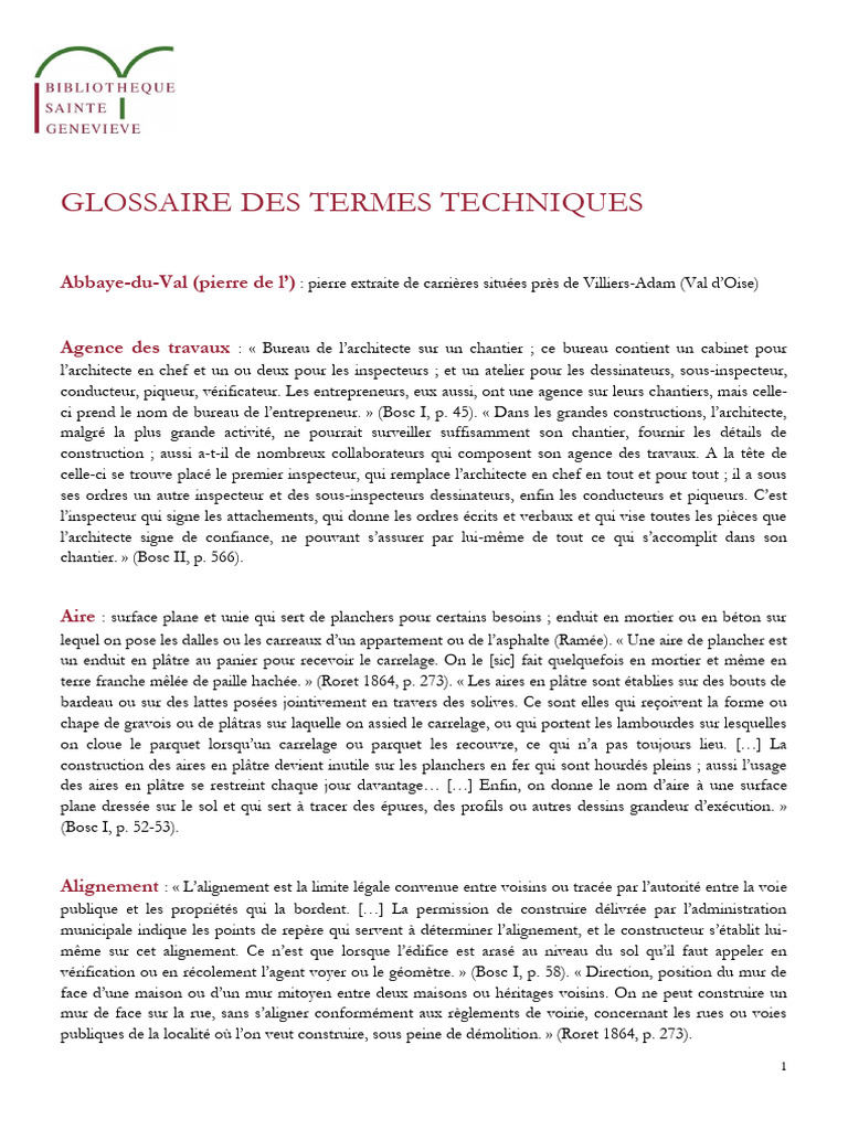 Glossaire Technique | PDF