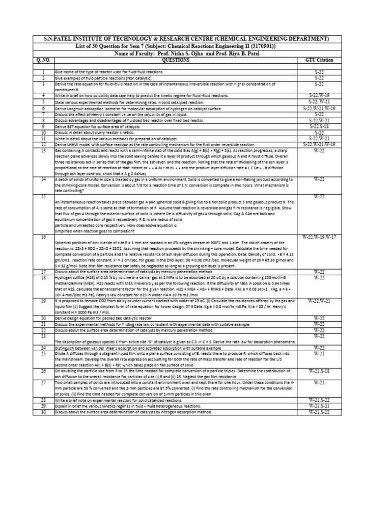30 Question For Sem 7 - CRE-II | PDF