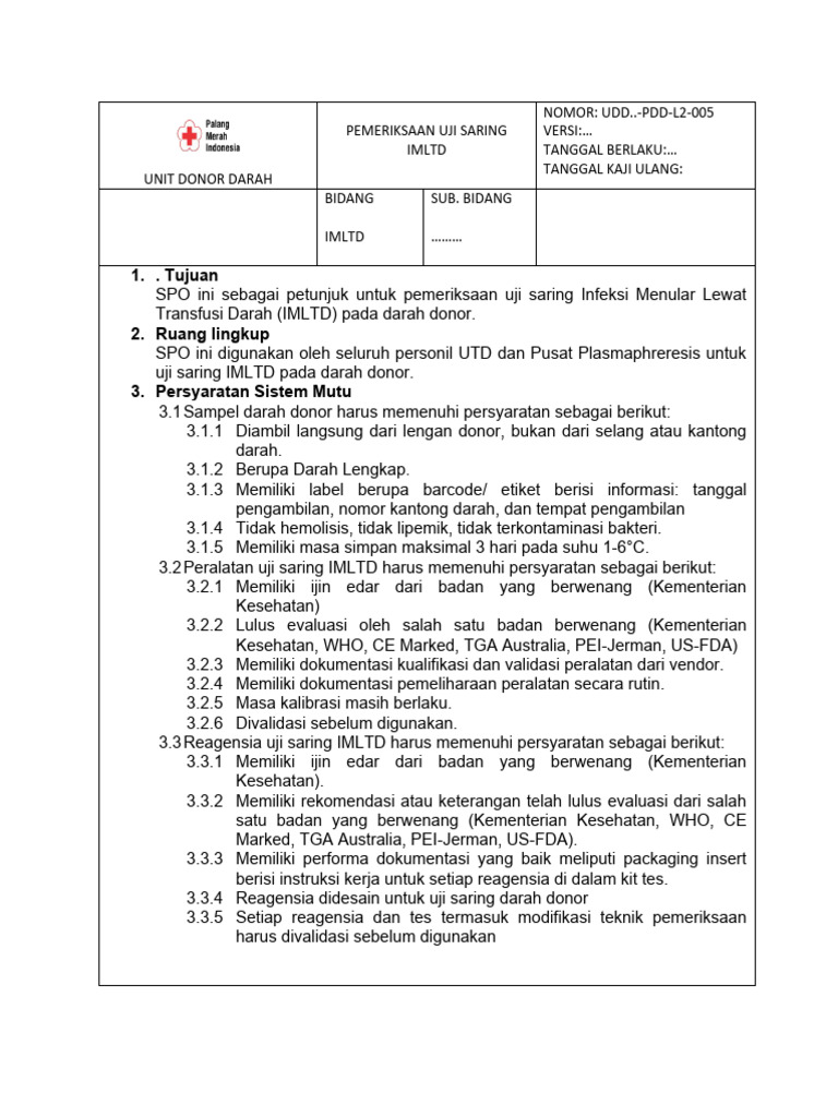 SOP IMLTD Pusat | PDF